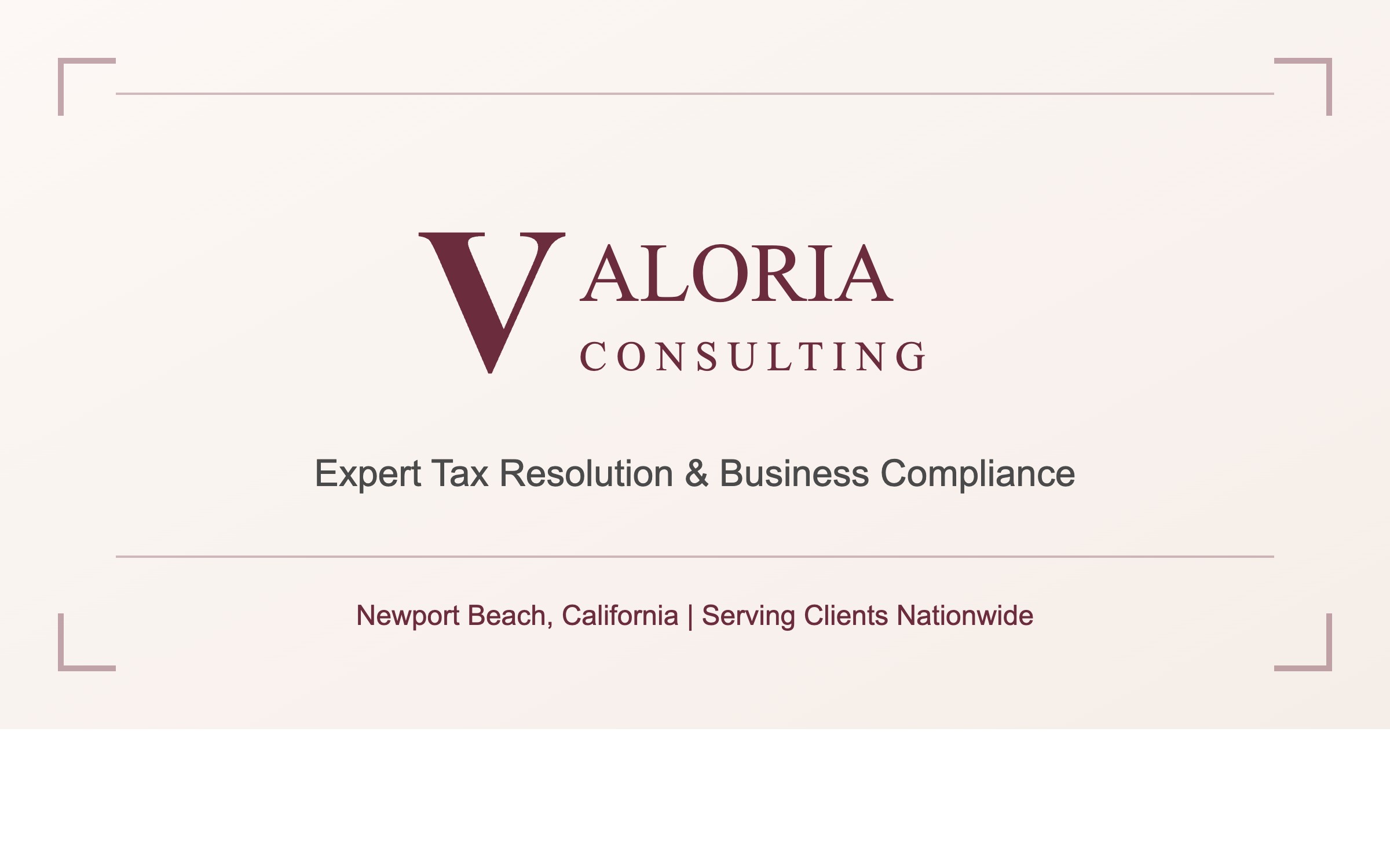 Valoria Consulting - Expert Tax Resolution & Business Compliance Services
